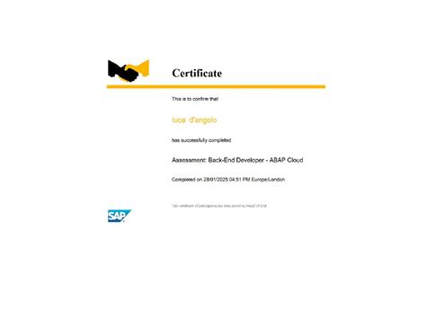 Assessment Sap Back End Developer Abap Cloud Luca Dangelo