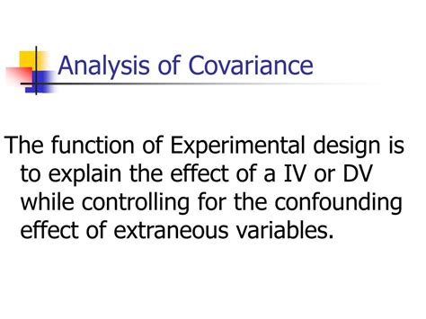 Ppt Analysis Of Covariance Powerpoint Presentation Free Download