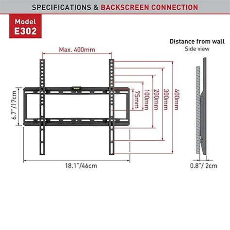 Barkan E302 Fixed Flat Tv Wall Mount Friedman And Cohen