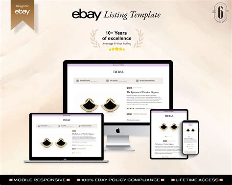 Ebay Listing Template 2026 Jewelry Fashion Mobile Responsive Html Description Luxury