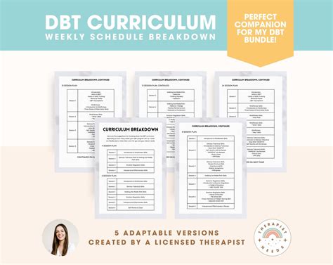 Dbt Skills Curriculum Weekly Schedule Dbt Therapy Worksheets Dbt