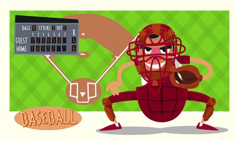 야구 게임 캐릭터와 개체 벡터 일러스트 레이 션 Eps Uidownload