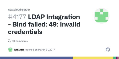 Ldap Integration Bind Failed Invalid Credentials Issue Nextcloud Server Github