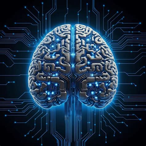 artificial intelligence technology visualized as brain stock