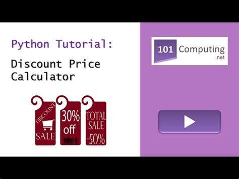Python Tutorial Discount Price Calculator YouTube
