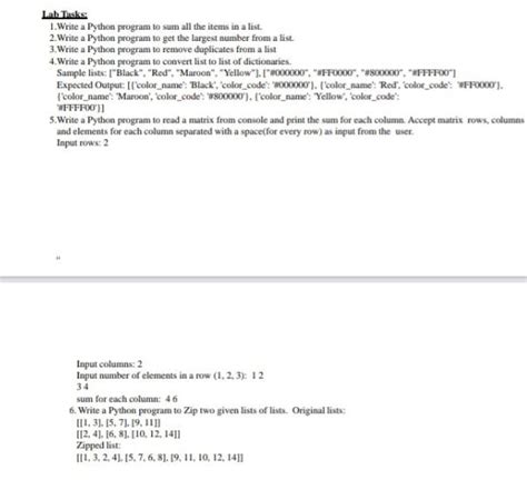 Solved Lab Tusks Write A Python Program To Sum All The Chegg