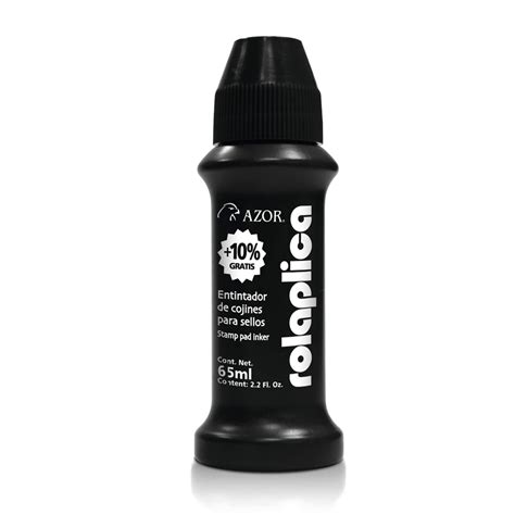 Tinta Para Sellos Azor Rolaplica 60ml Negro Sellos Y Cojines De Tinta