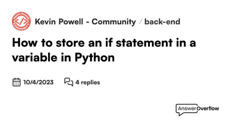 How To Store An If Statement In A Variable In Python Kevin Powell