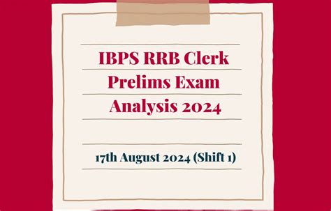 IBPS RRB Clerk Prelims Exam Analysis August Shift Questions And Exam Review