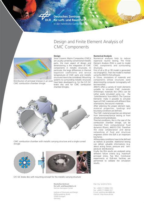 Pdf Design And Finite Element Analysis Of Cmc Components · Design And