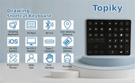 Topiky Shortcut Keyboard For Procreate Wireless Express Key Remote Control Shortcut Keyboard