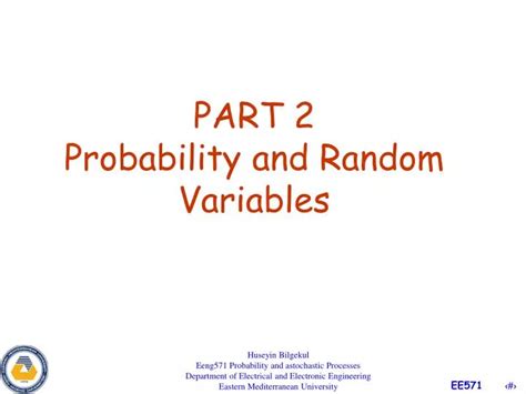 PPT PART Probability And Random Variables PowerPoint Presentation Free Download ID