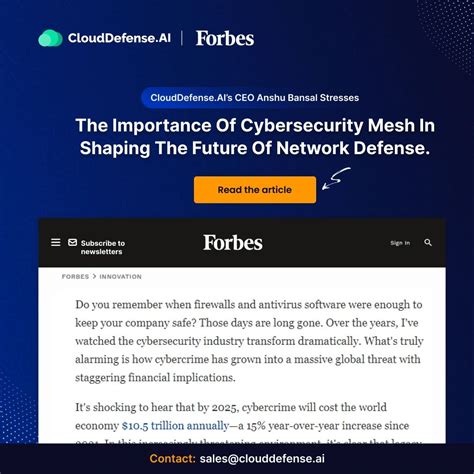 Clouddefenseai Ceo On Cybersecurity Mesh Clouddefenseai Posted On