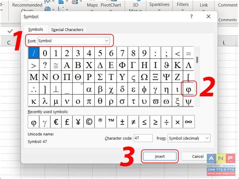 Cách Viết Ký Hiệu Phi φ ø Ø Φ Trong Excel Bằng Phím Tắt Anp