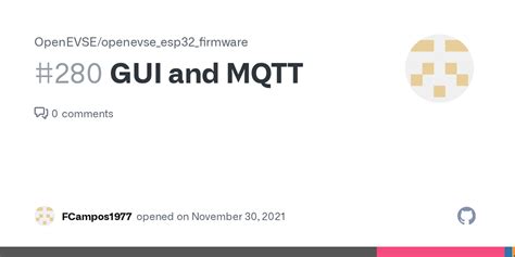 GUI And MQTT Issue 280 OpenEVSE Openevse Esp32 Firmware GitHub