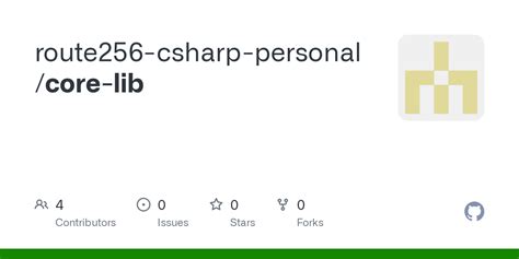 GitHub Route Csharp Personal Core Lib