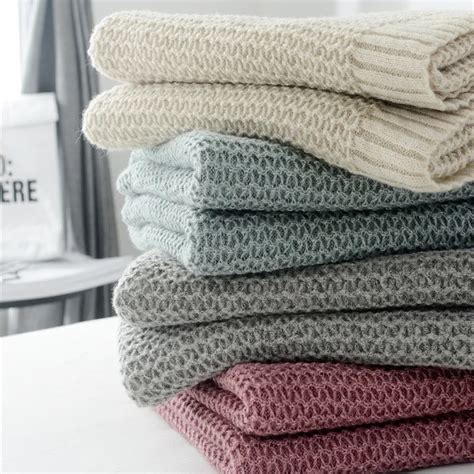 Весеннее теплое клетчатое вязаное одеяло с Сотами для дивана, кровати ...