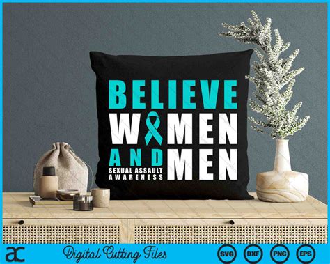 Belive Women And Men Sexual Assault Awareness Ribbon Svg Cutting Files