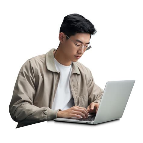Premium Photo Young Chinese Man Engrossed In Coding Showcasing His