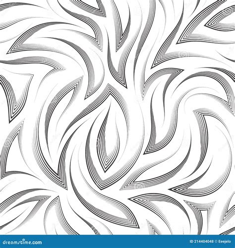 Seamless Black Vector Pattern Of Angles And Flowing Lines Texture Of Lines Drawn With A Pen