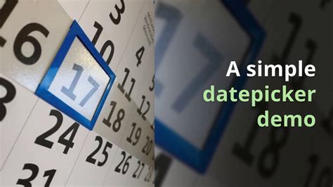 Bootstrap Datepicker Calendar Plug In With Demos Youtube