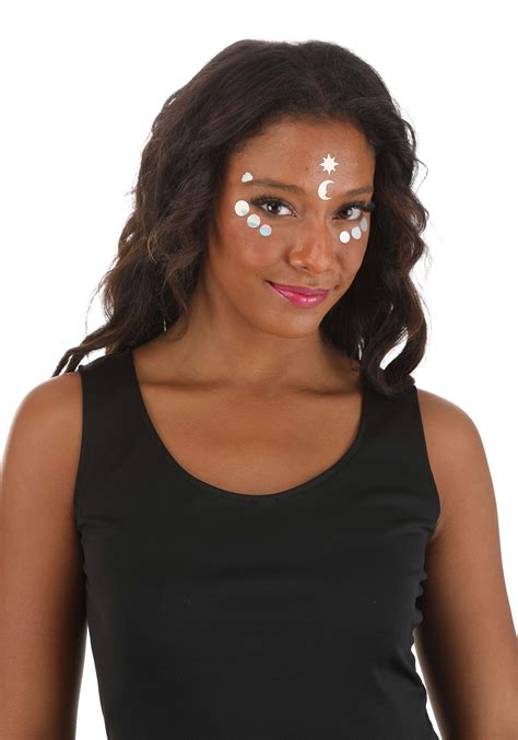 Adults Earthy Holographic Face Decals In Rainbow Chrome