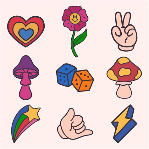 Premium Vector Retro Object Shape Element Sticker Trendy