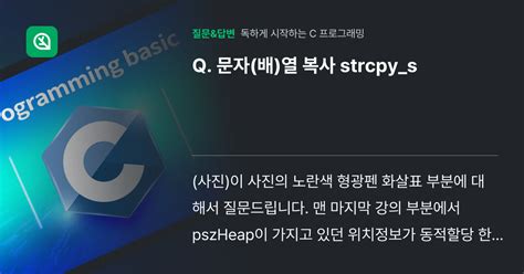 문자배열 복사 Strcpys 인프런 커뮤니티 질문and답변