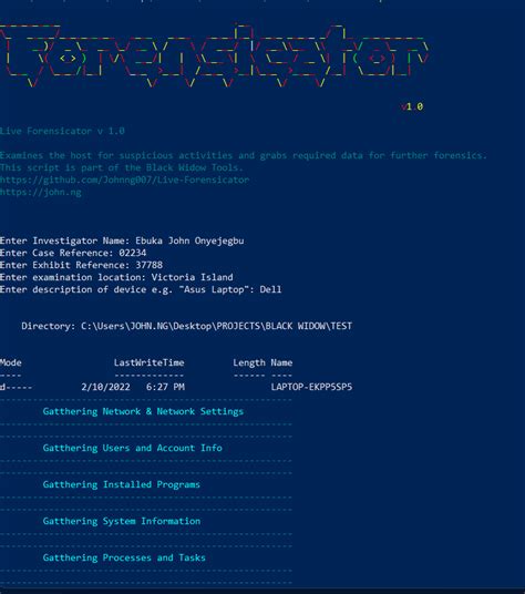 Live Forensicator Powershell Script To Aid Incidence Response And