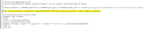 VBA vérifier la présence d une valeur dans une plage de cellules