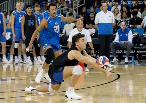 Jackson Fife Digging For Byu Vs Ucla At Pauley Pavilion Sandcast A