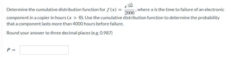Solved Determine The Cumulative Distribution Function For Chegg