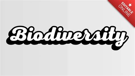 Biodiversity Black White 3d Text Effect Generator
