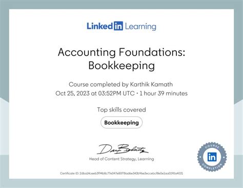 karthik kamath on linkedin certificate of completion