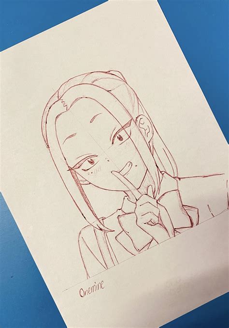 Onemine With Red Ink Sketch R Komi San