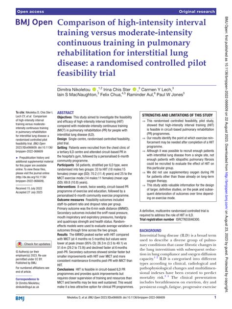 Pdf Comparison Of High Intensity Interval Training Versus Moderate