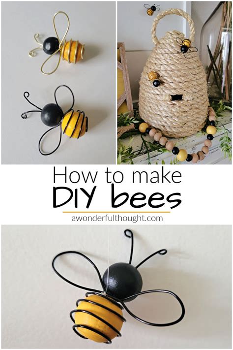 How to make bees - A Wonderful Thought | Bee crafts, Bee hive craft, Bumble bee craft
