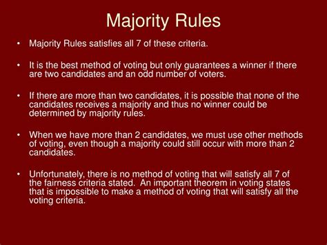 Ppt Mgf 1107 Mathematics Of Social Choice Part 1b Fairness Criteria