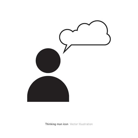 Premium Vector Thinking Man Icon Dream Cloud Person With Question