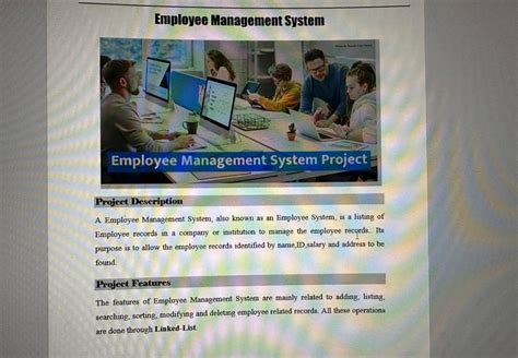 Solved Employee Management System Project Description A