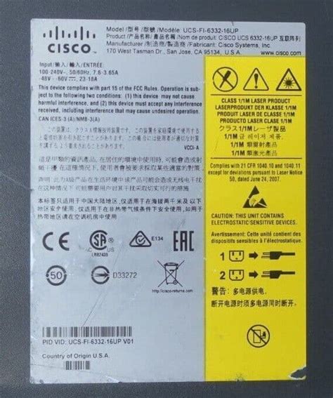 Cisco Ucs 6332 16up 40 Port Fabric Interconnect Switch Ucs Fi 6332 16up 2x Psu