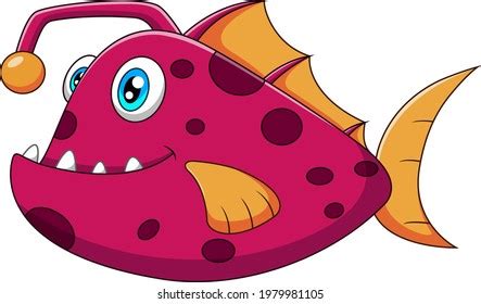 Cute Monster Fish Cartoon Illustration Stock Vector Royalty Free