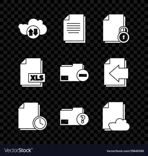 set cloud download and upload document lock vector image