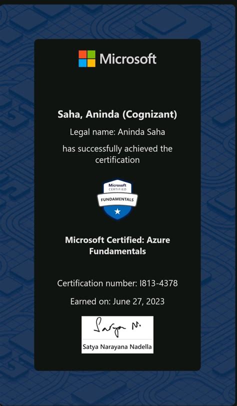Aninda Saha On Linkedin Microsoftcertification Azurefundamentals Accomplishment
