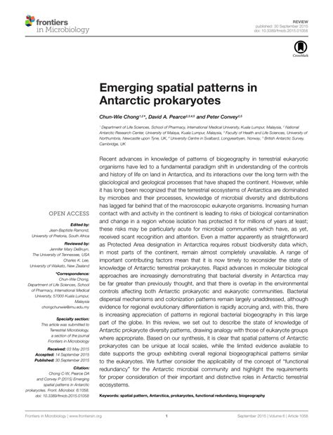 Pdf Emerging Spatial Patterns In Antarctic Prokaryotes