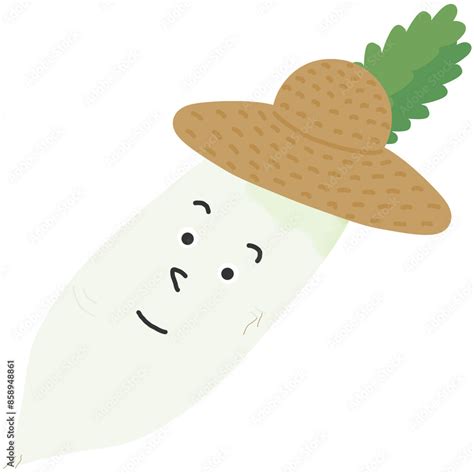 귀여운 흰 무 캐릭터 Stock Illustration Adobe Stock