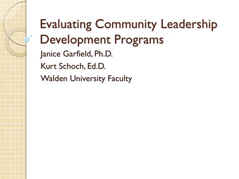 pdf evaluating community leadership development programs