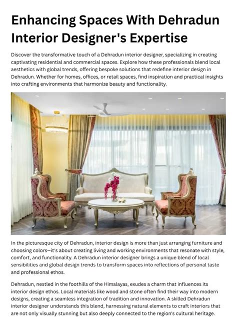 Ppt Enhancing Spaces Dehradun Interior Designers Expertise Powerpoint Presentation Id 13420339