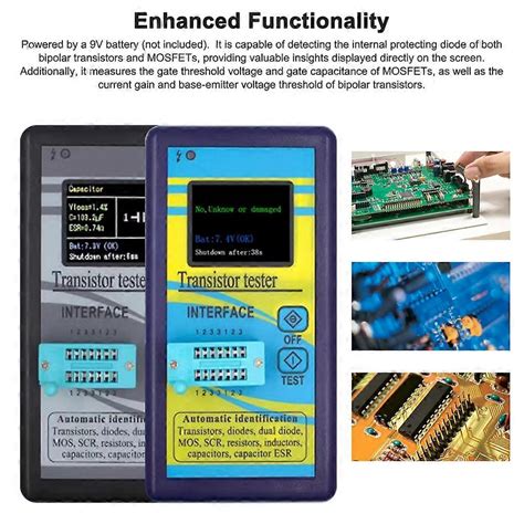 Transistor Tester Npn Pnp Transistor Diode Resistor Inductor Capacitance Mos Scr Esr Meter With
