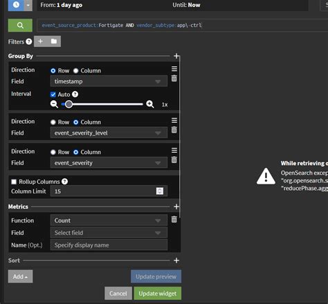 Multiple Widgets Error Opensearch Exception Typenullpointer